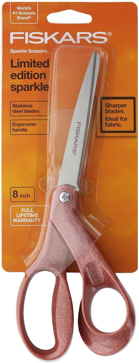 Amazon.com: Fiskars Premier 8in Bent Sparkle Copper Scissors