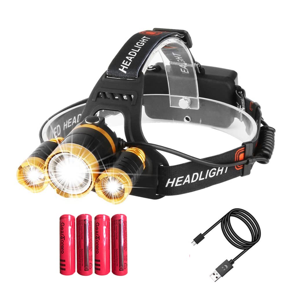 9 x Brand New Waterproof Head Torch Rechargeable, Upgraded Super Brigh ...