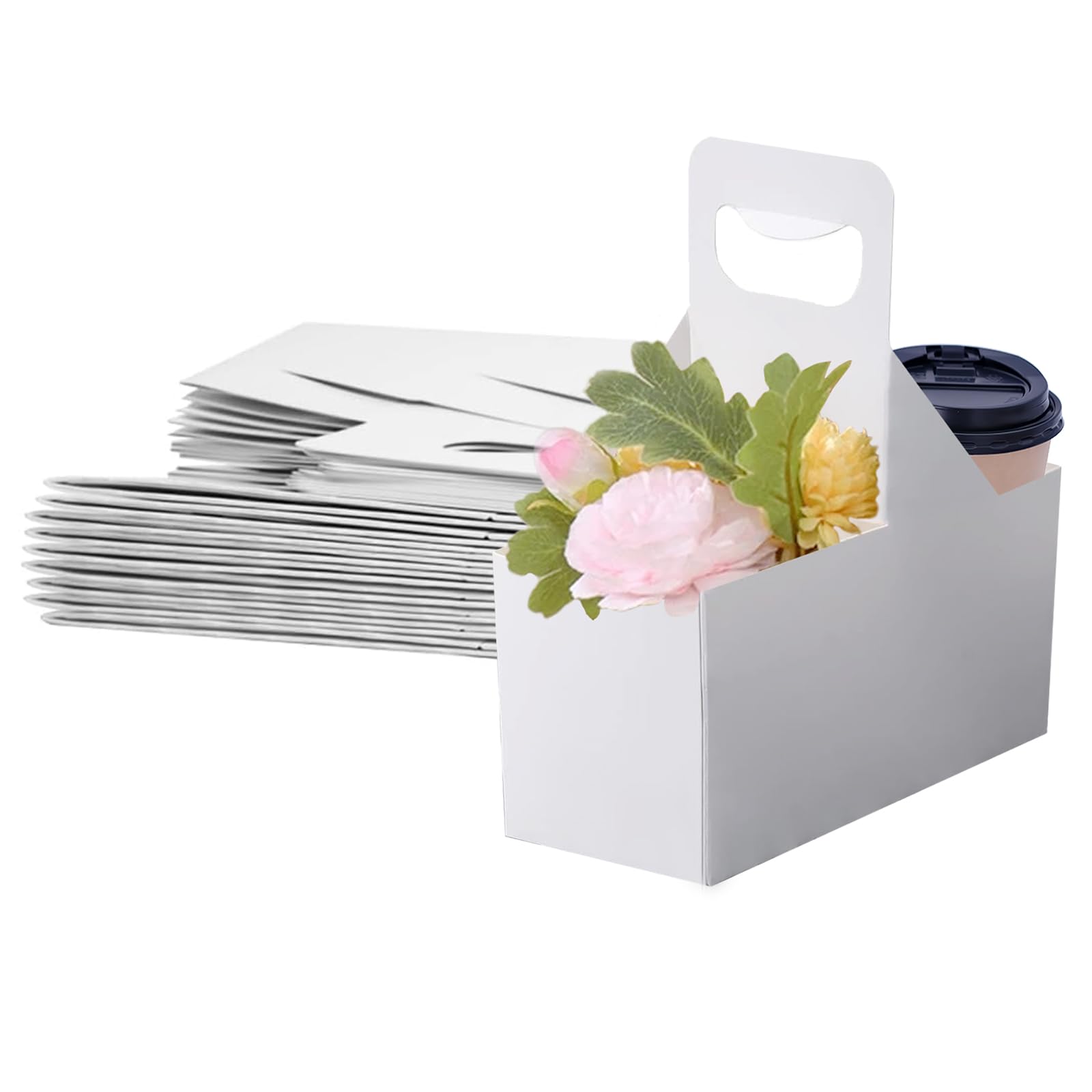 Amazon.com: Brillantreal Kraft Paperboard 2-Cup Drink Carrier with ...