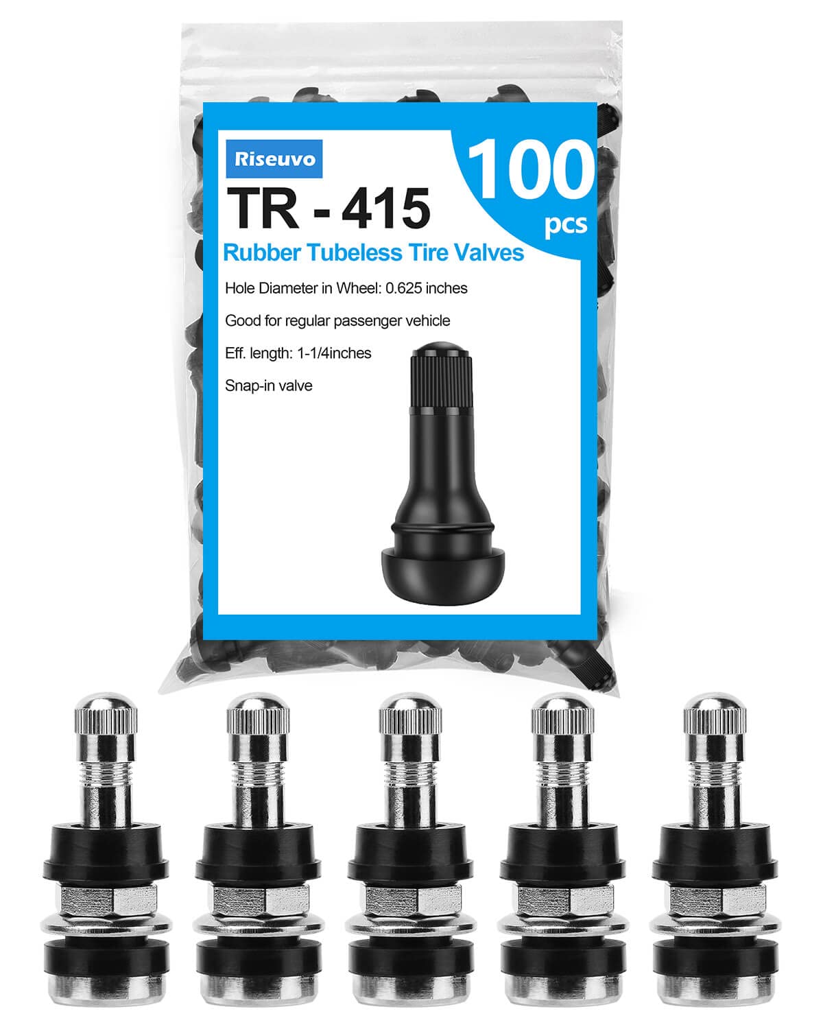 Amazon.com: 5pcs TR416 and 100pcs TR415 Tire Valve Stem - Valve Stems ...