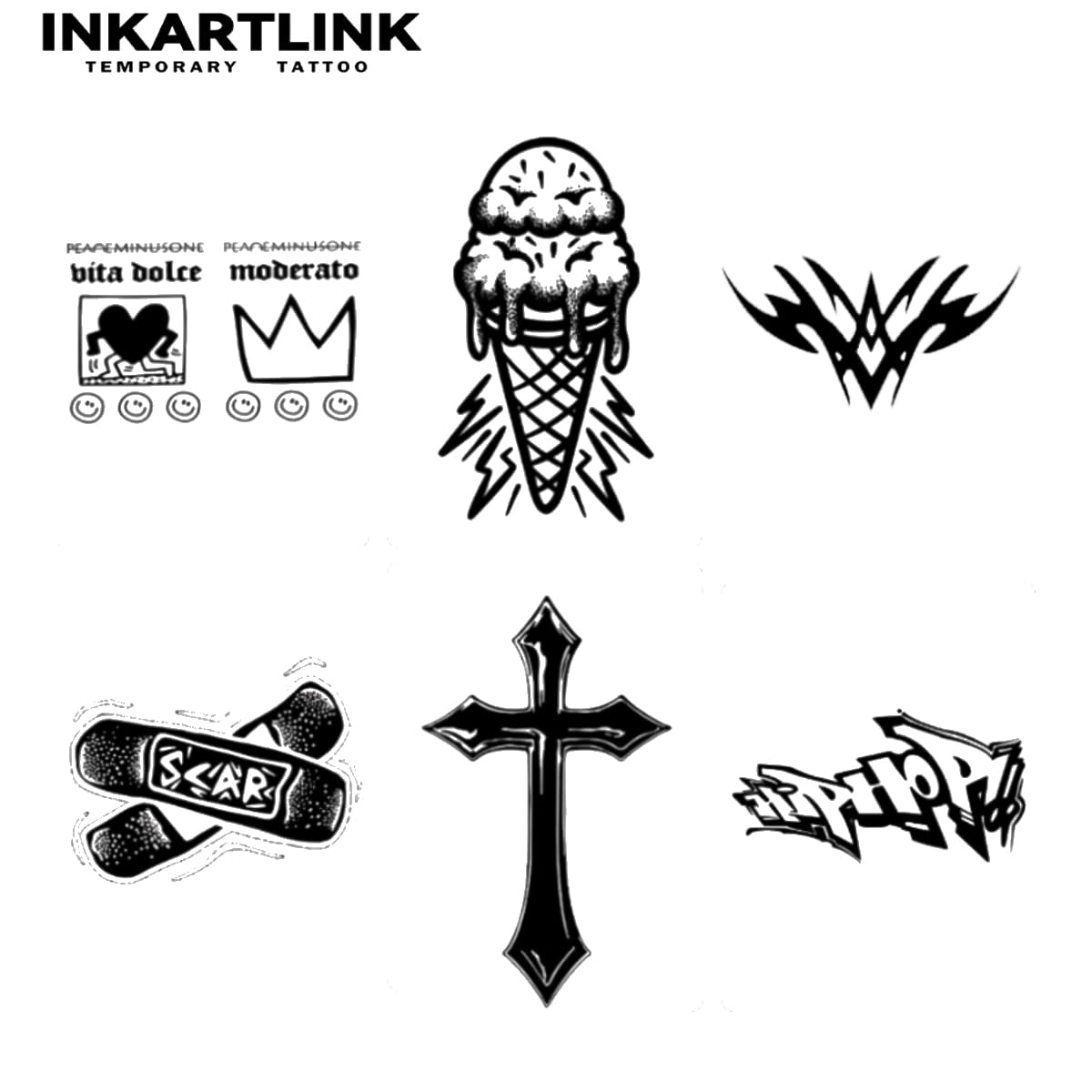 Snapklik Tattoo Tech 6 Sheets Small Semi Permanent Tattoo