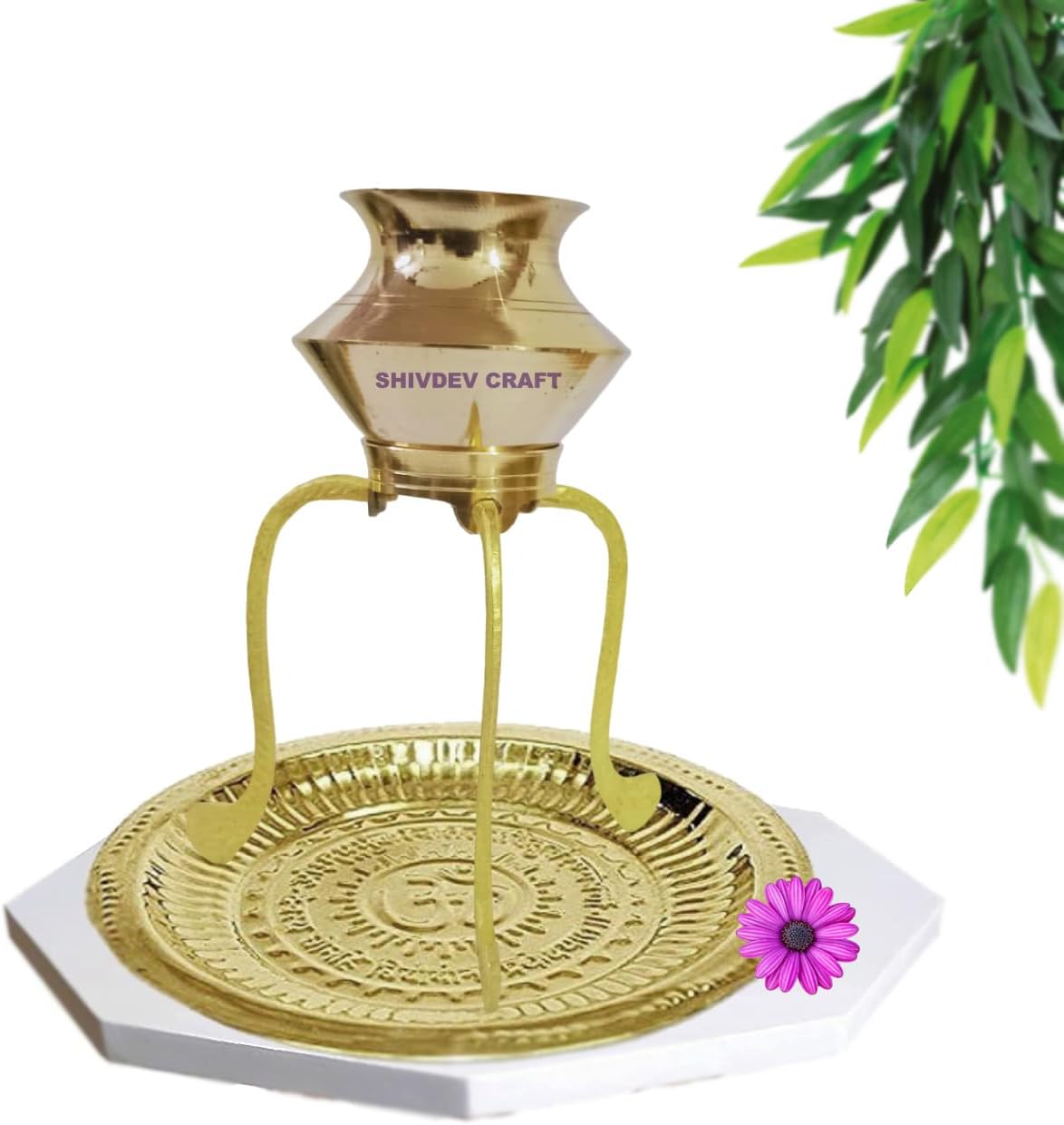 Buy SHIVDEV CRAFT Shivling Jal Abhishek Tripai Jaldhari Stand with Shiv ...