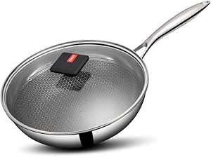 Amazon.com: ROLTIN Saucepan Frying Pan 304 Stainless Steel Frying Pan ...