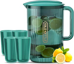 Water Pitcher Fridge Door Water Jug with Handle Beverage Serveware and ...