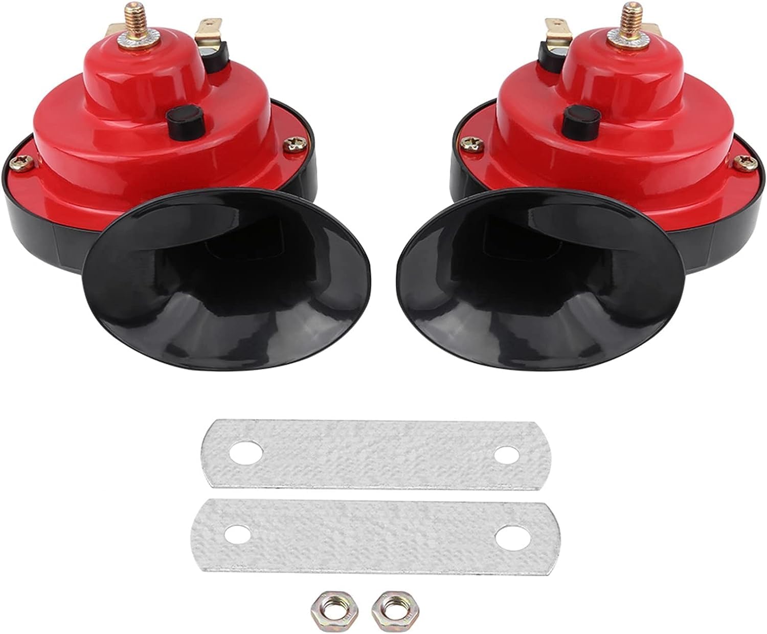 Voarge 2 Pcs Dual Tone Car Horn 12V 110DB, Motorcycle Air Horn Electric ...