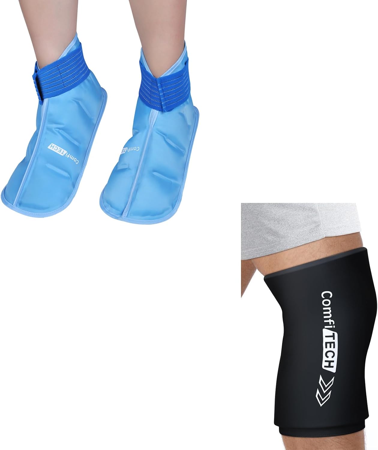 Amazon.com: Comfitech Large Knee Ice Sleeve for Injuries Compression ...
