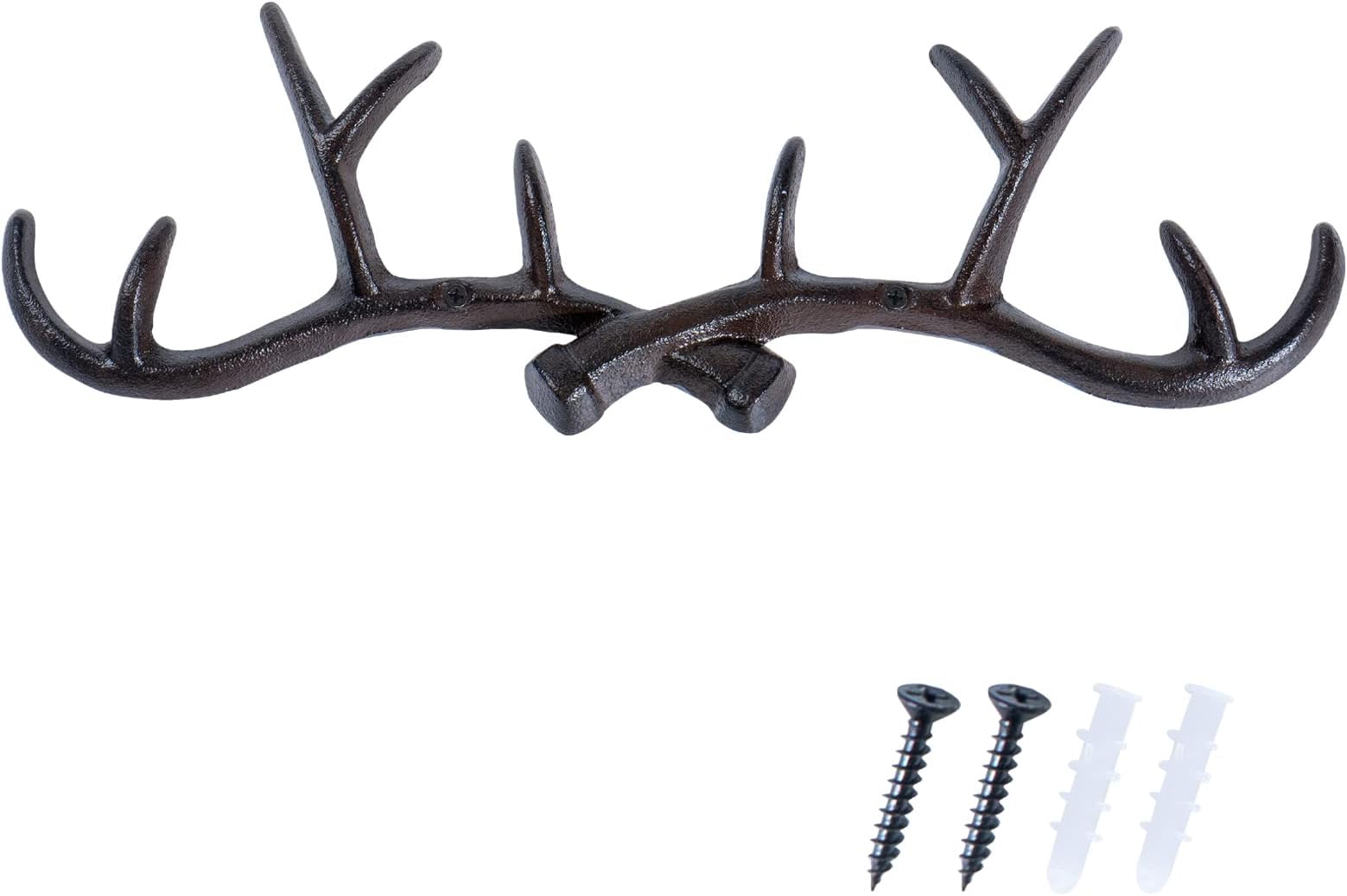 Amazon.com: Rustic 4-Point Deer Antler Cast Iron Wall Hook 5.6 Inch ...
