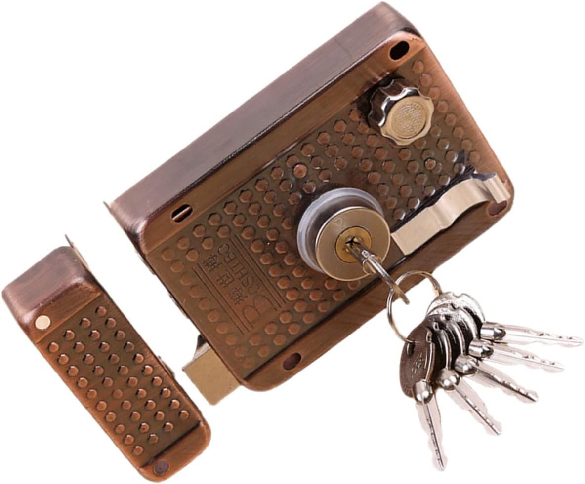 Rim Lock and Handle Set Traditional Brass Rim Lock Set Surface Door ...