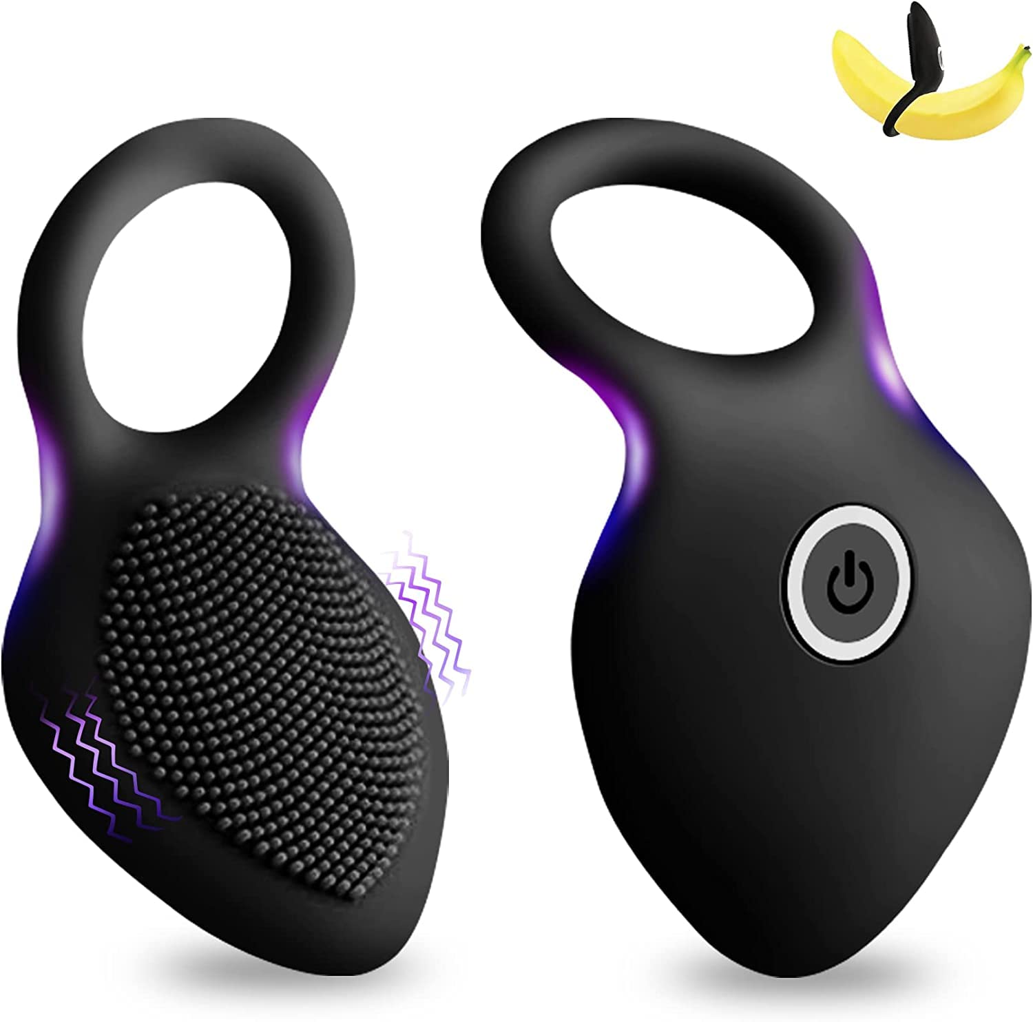 Vibrating Penis Cock Ring for Dick Enhancer & Lasting Sex Toy for Men Couple Soft Silicone ...