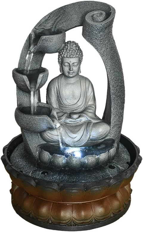 Amazon.com: SunJet Buddha Fountain Fengshui Indoor Decoration – Zen ...