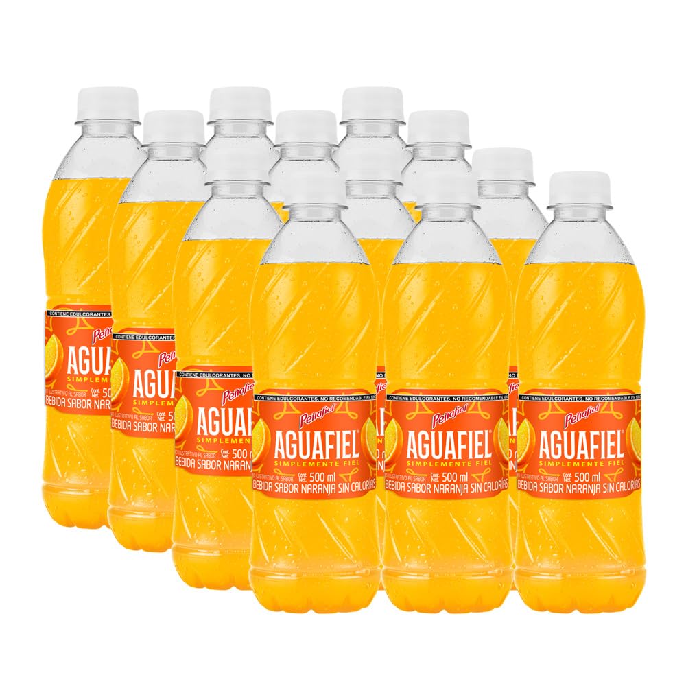 Aguafiel Frutal Naranja 500 ml, Botella Pet, 12 Piezas : Amazon.com.mx ...