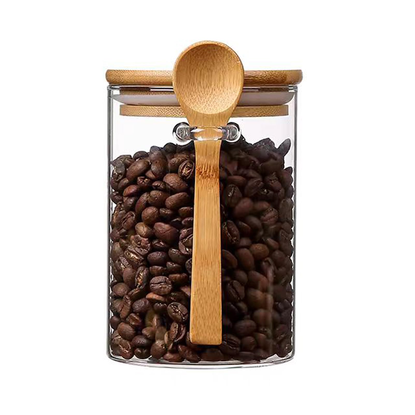 Amazon.com: Wrqqwsy Sugar Jar Glass Salt Container - 17.95oz Clear ...