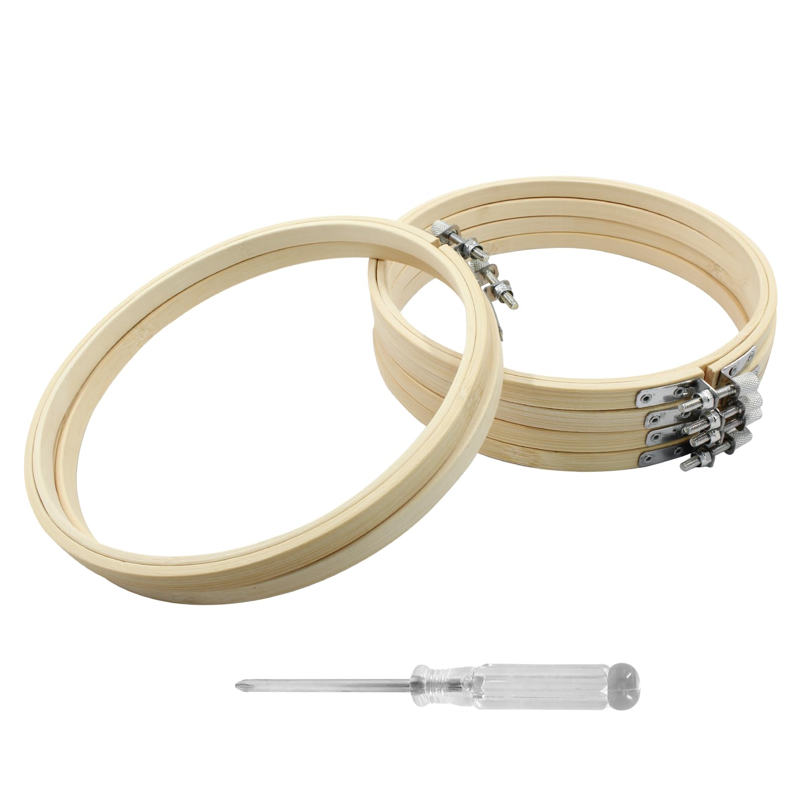 Snapklik.com : 6 Pieces 7 Inch Embroidery Hoops, Round Wood Embroidery ...