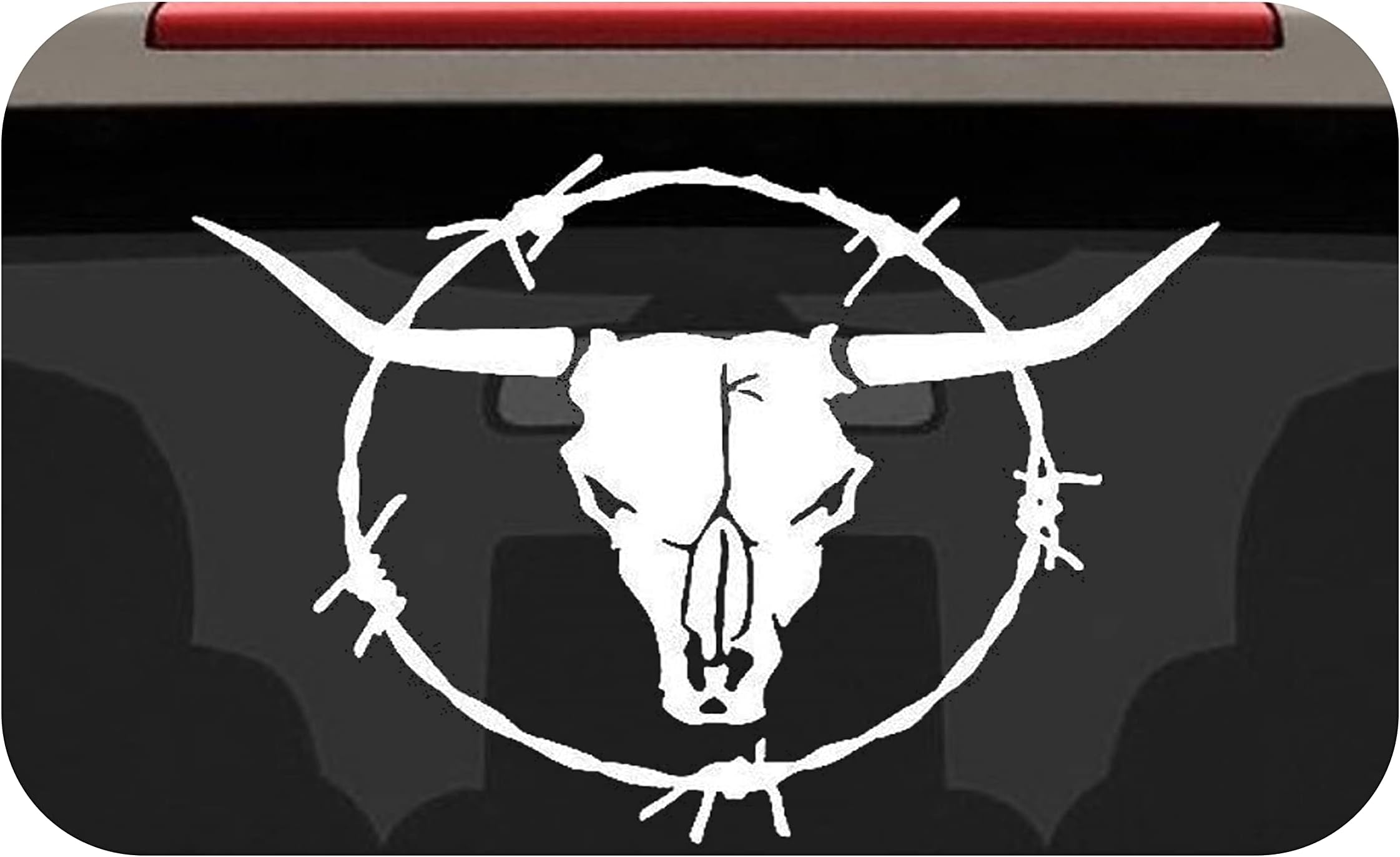 Amazon.com: Black Vinyl Decal - Longhorn Bull Skull Barb Wire Farm ...
