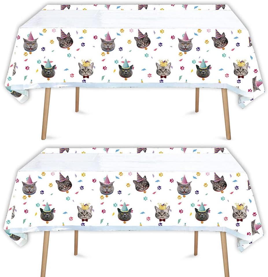 Amazon.com: Creative Converting 329399 Cute Cats Plastic Tablecover - 1 ...