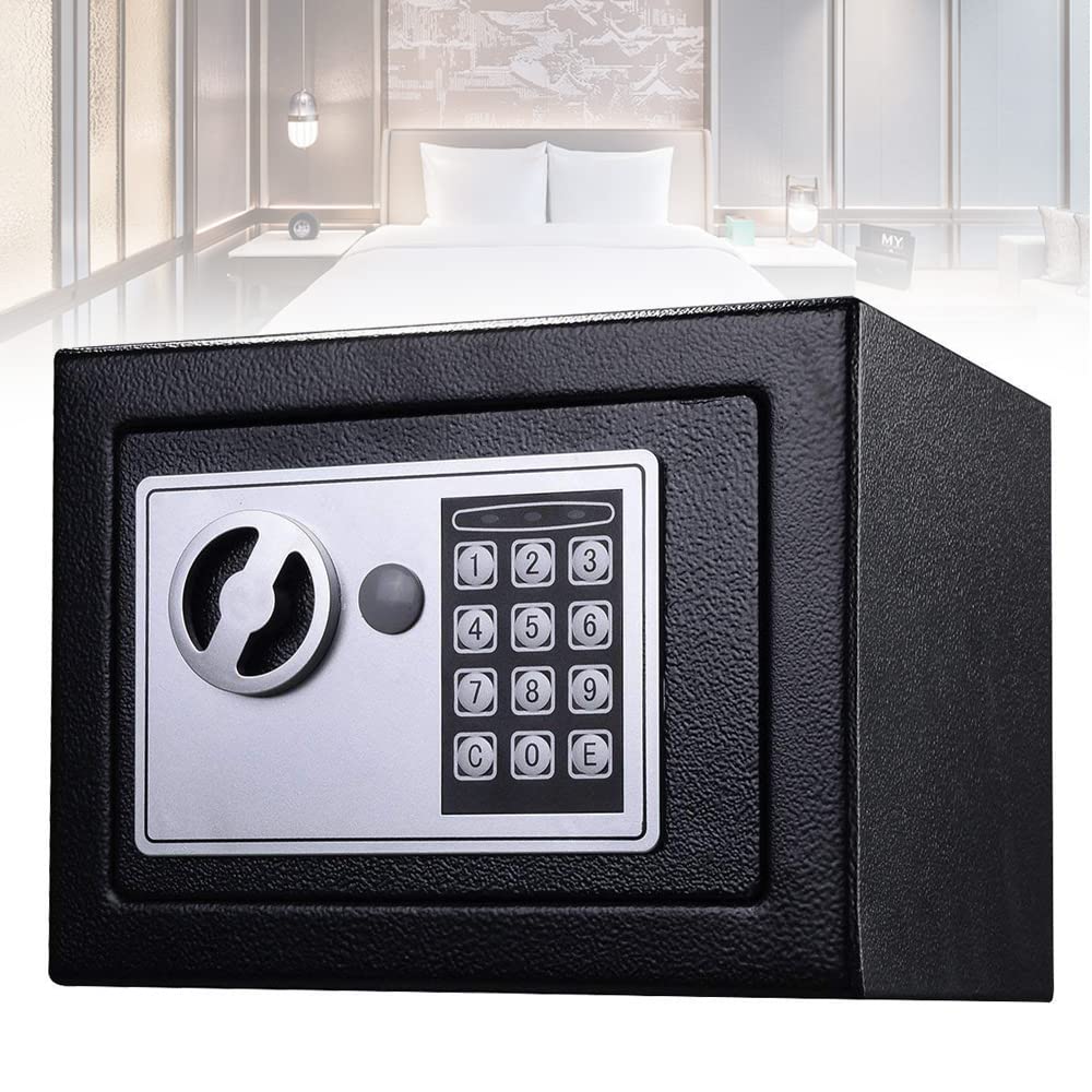 Digital Safe Box with Key, Small 4.6L Home Office Hotel Safes ...