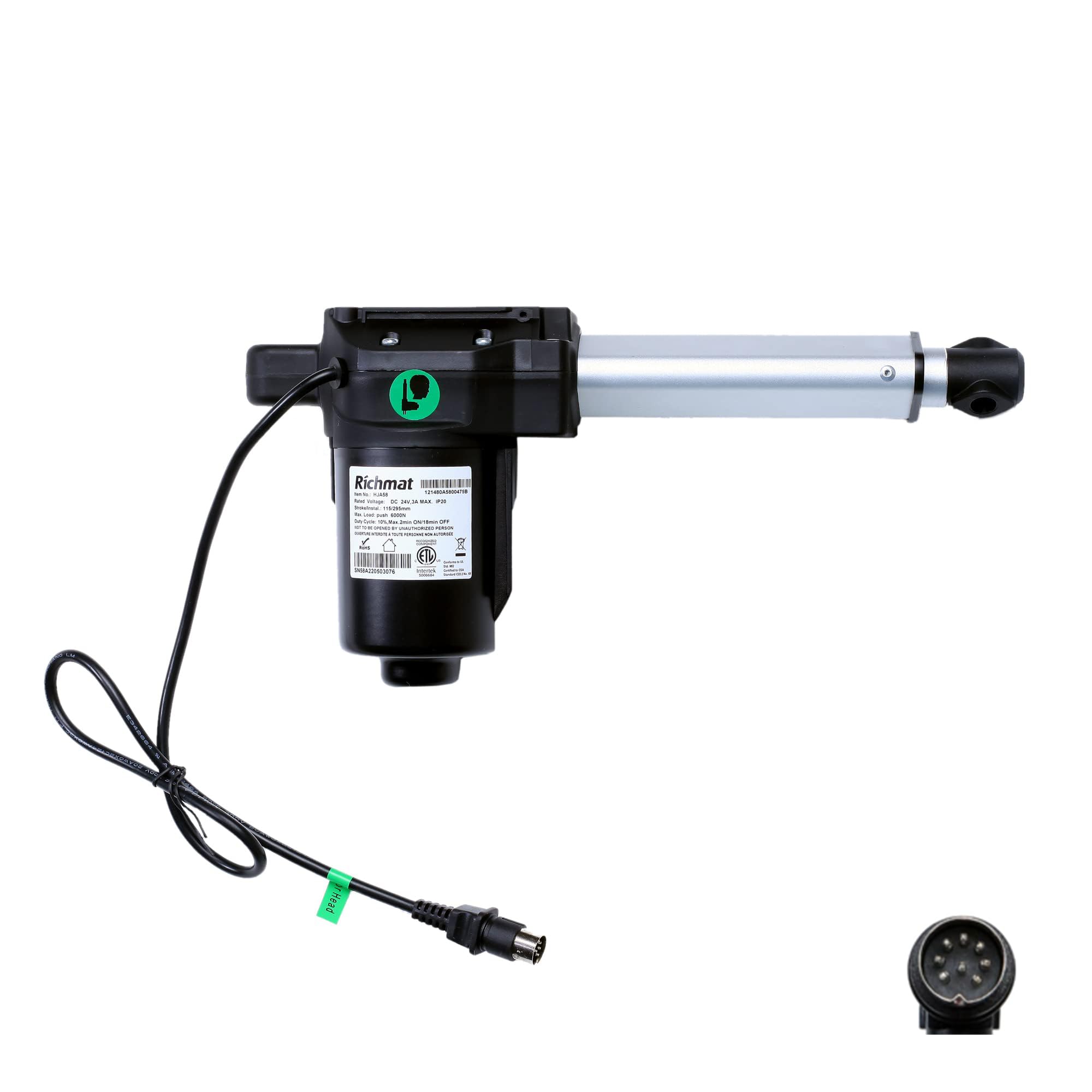 Adjustable Bed Richmat Model HJA58 8 Pin Head Actuator Motor Stroke ...