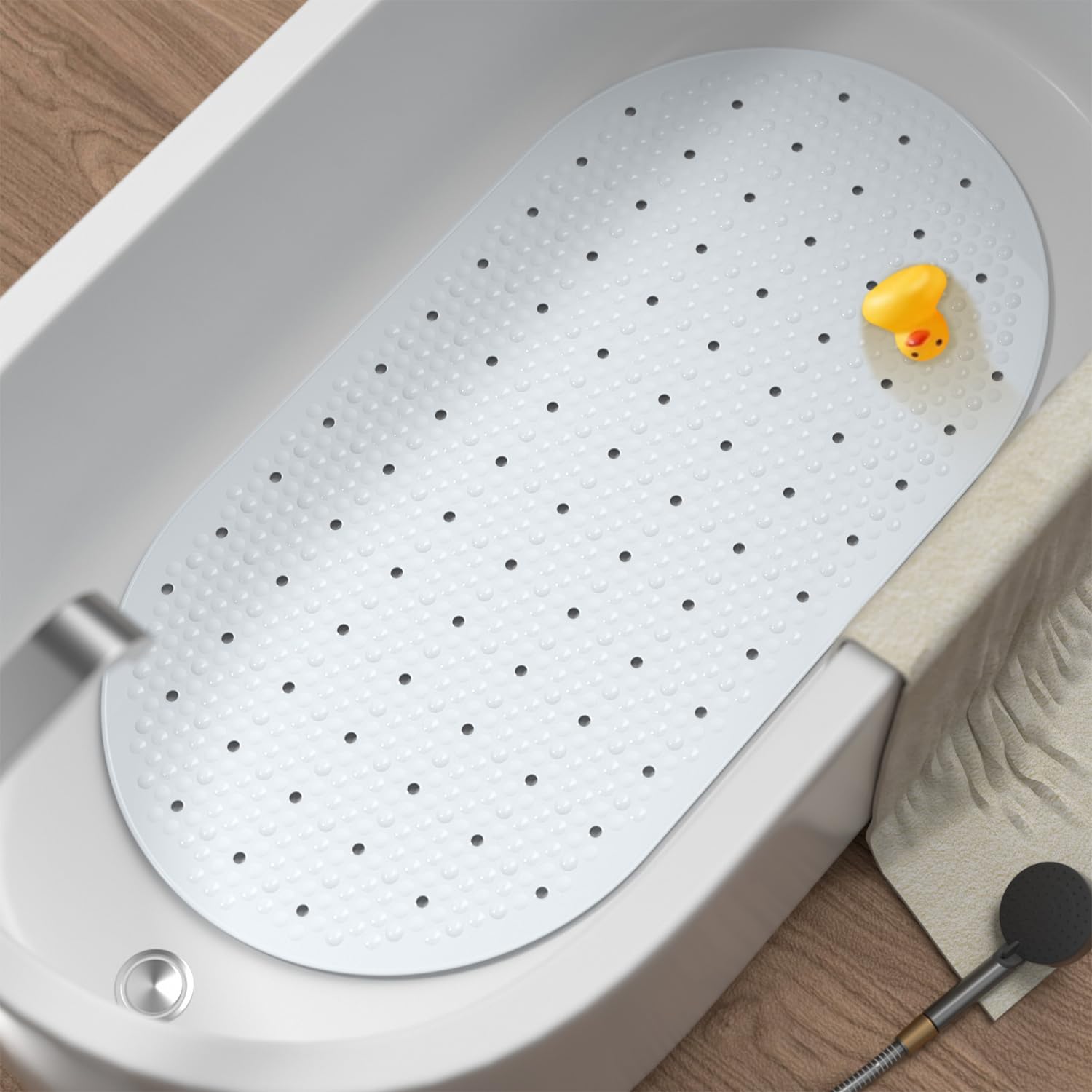 Amazon.com: HITSLAM Oval Bath Mat for Tub, 27x15 Inch Bubble Bathtub ...