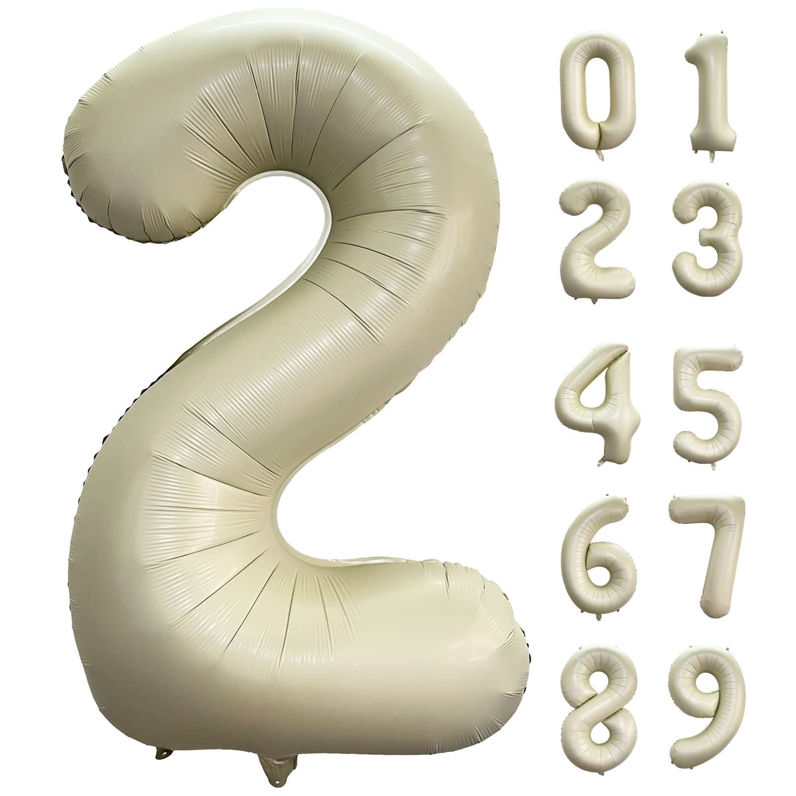 Amazon.com: 40 Inch Cream Sand White Number 2 Balloon Large Size Jumbo ...