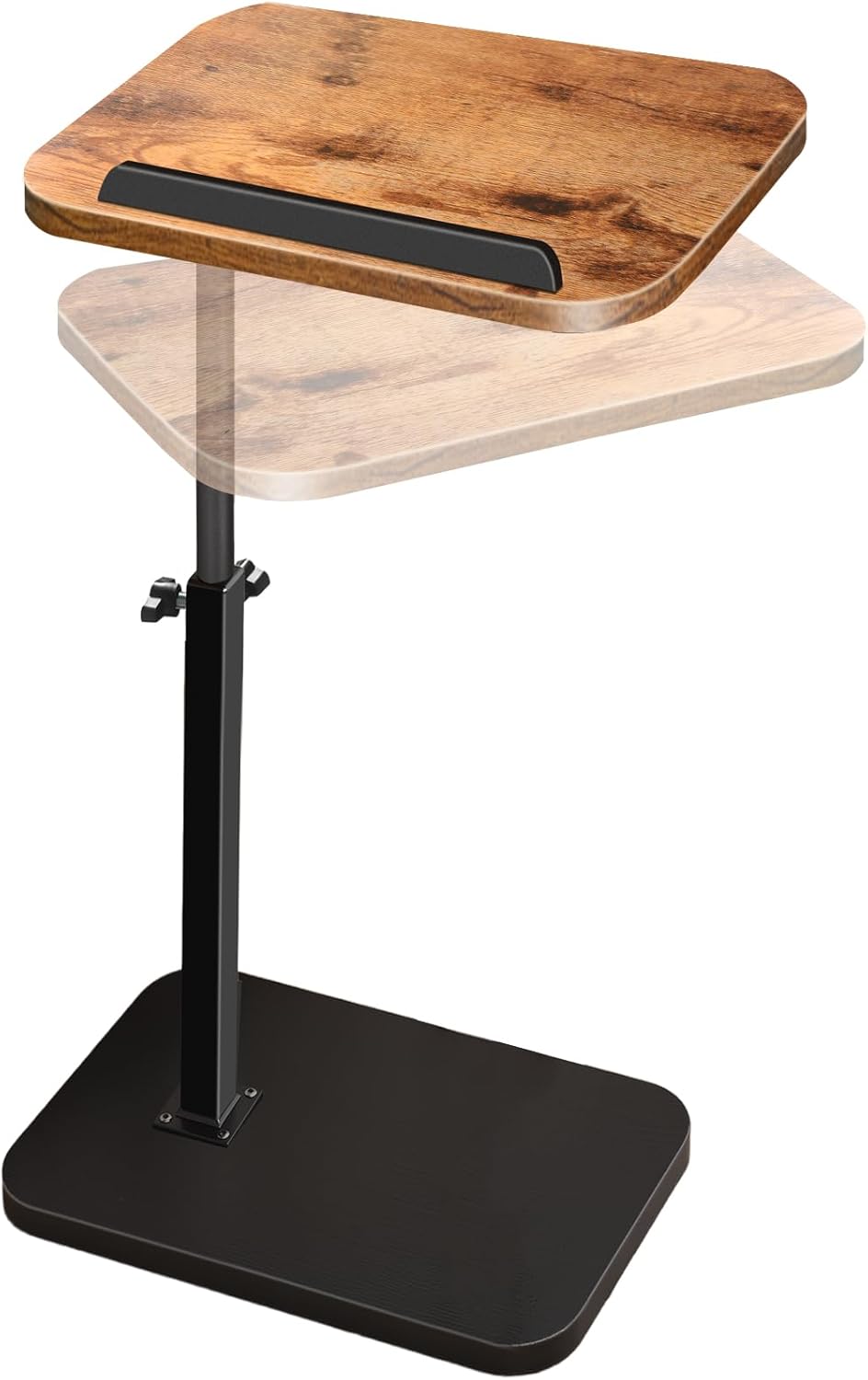 Adjustable Side Table, C Shaped End Table for Couch, 360° Swivel Small ...