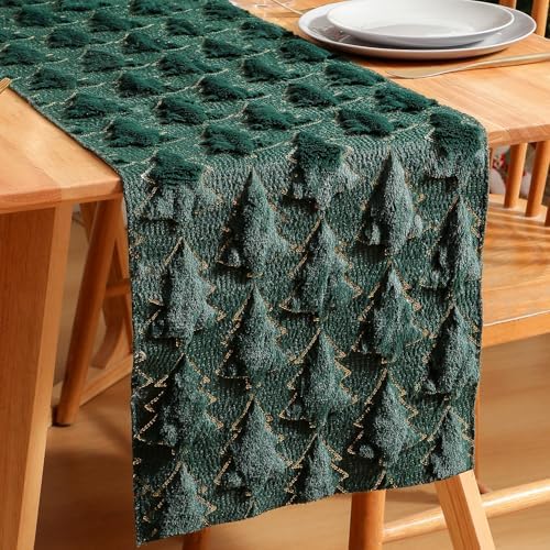 Amazon Christmas Table Runner Quilted Plush 3d Table Runners Green