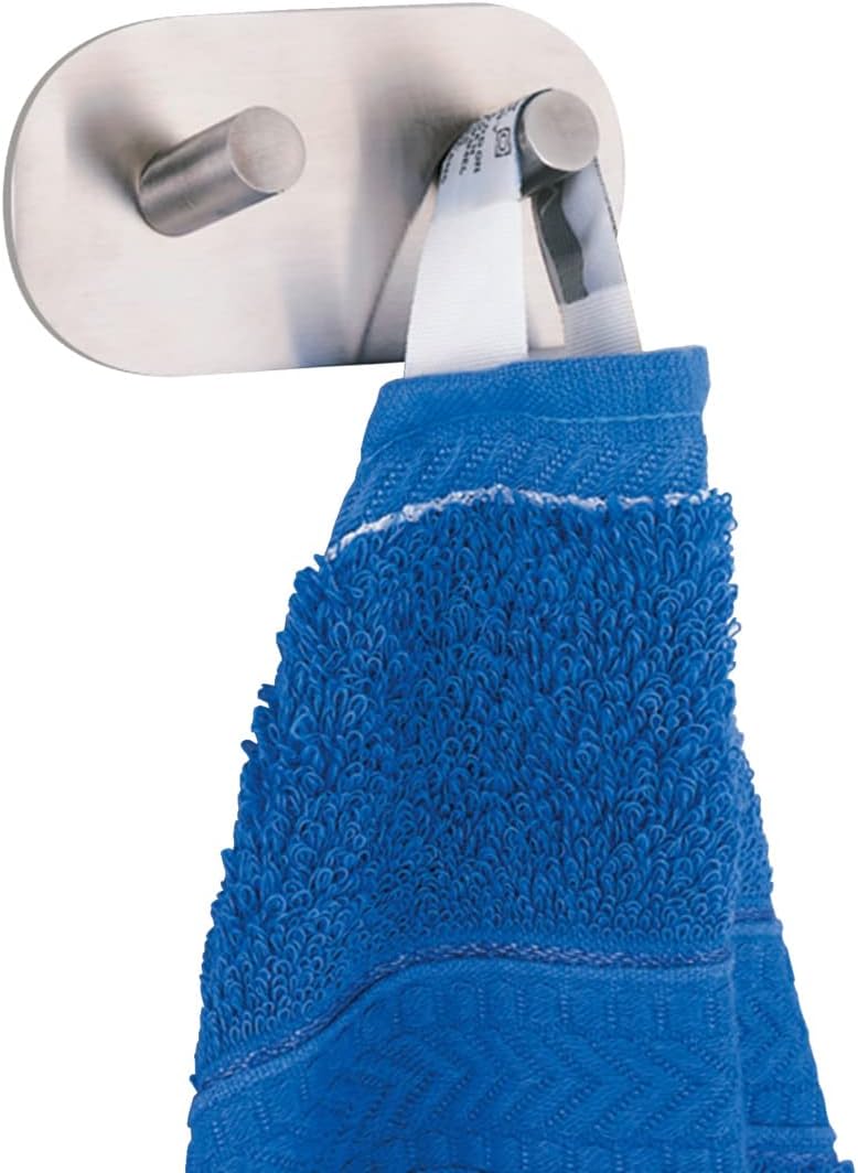 Amazon.com: WENKO Strip-It Duo Wall Hook, Stainless-Steel, Matt Silver ...