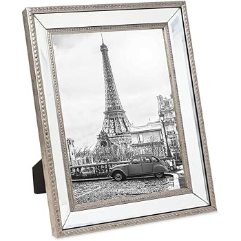 Amazon.com - Isaac Jacobs 8x10 Silver Beveled Mirror Picture Frame ...