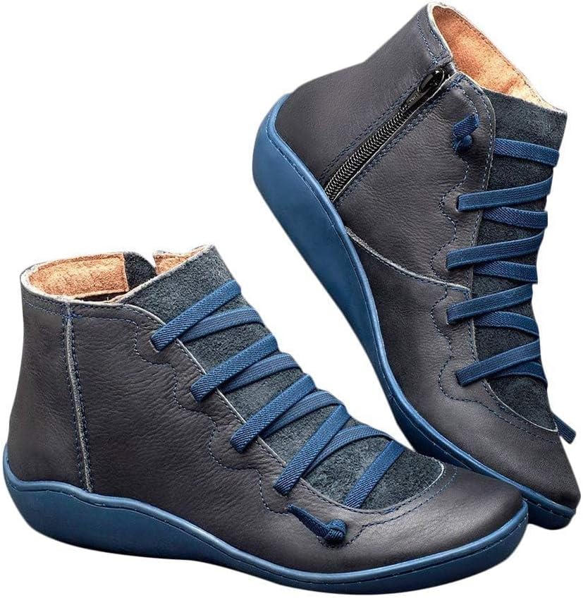 Amazon.com | Ankle Boots for Women No Heel,Flat Booties for Women,Women ...