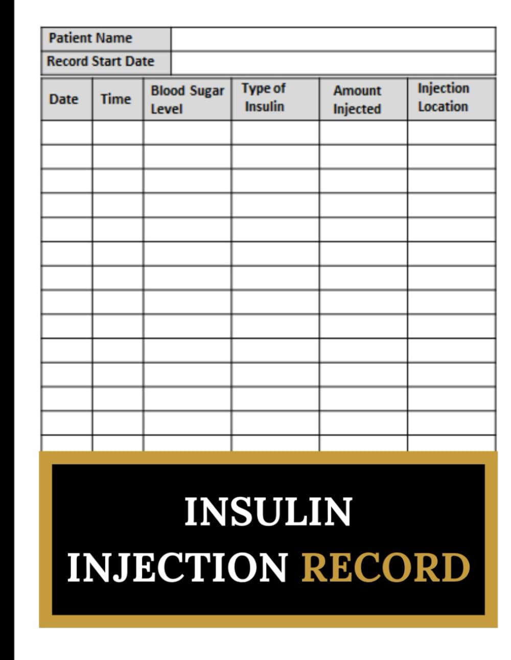 Insulin Injection Record: A Comprehensive Daily insulin dose tracking ...