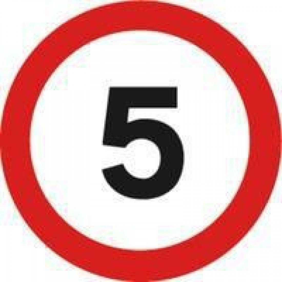 SIGNSLAB R11/T Safety Sign "Works Traffic - 5 mph", PVC, 450 mm x 450 ...