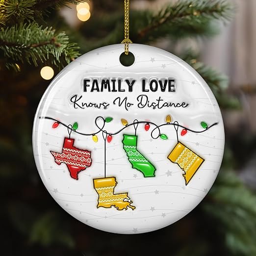 Amazon.com: Wrappiness Family Love Knows No Distance Ornament ...