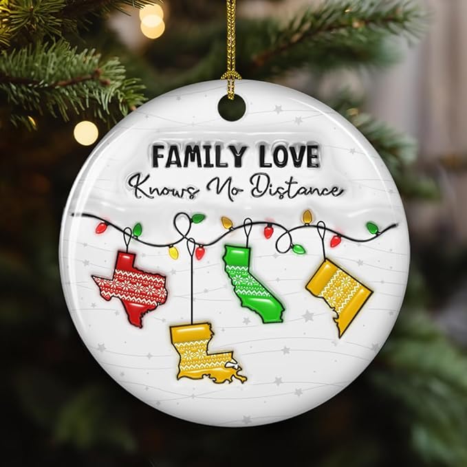 Amazon.com: Wrappiness Family Love Knows No Distance Ornament ...