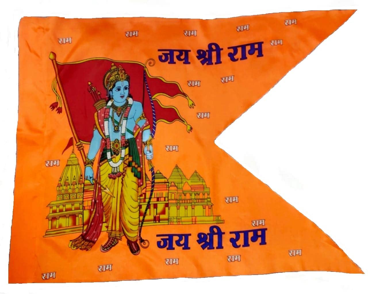 Perpetual Ram Mandir Ayodhya Model Flag - Shree Ram Janmabhoomi Temple ...