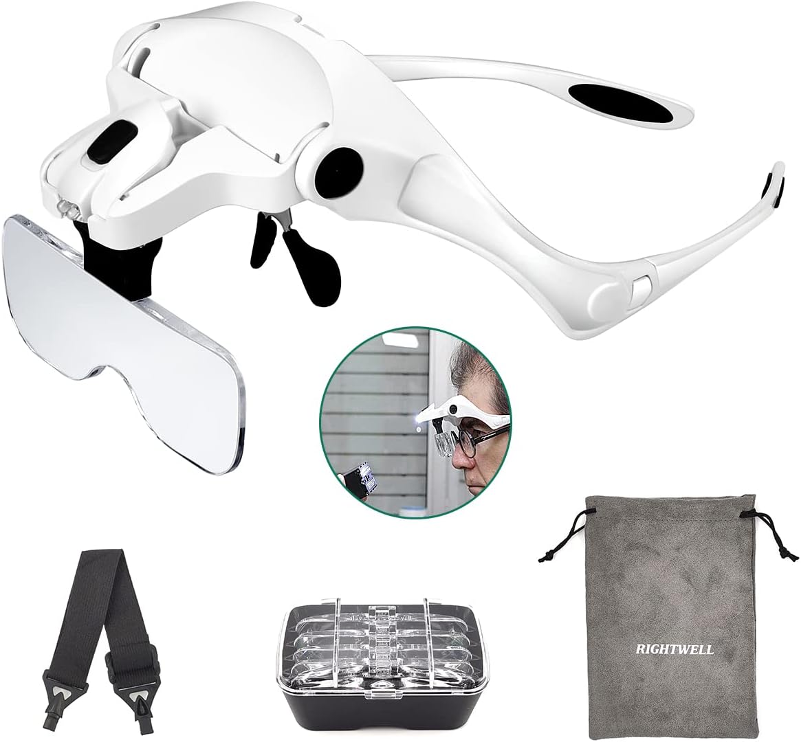 Lightswim Loupe Serre-tête avec lumière LED, Loupe Mains Libres avec 2 ...