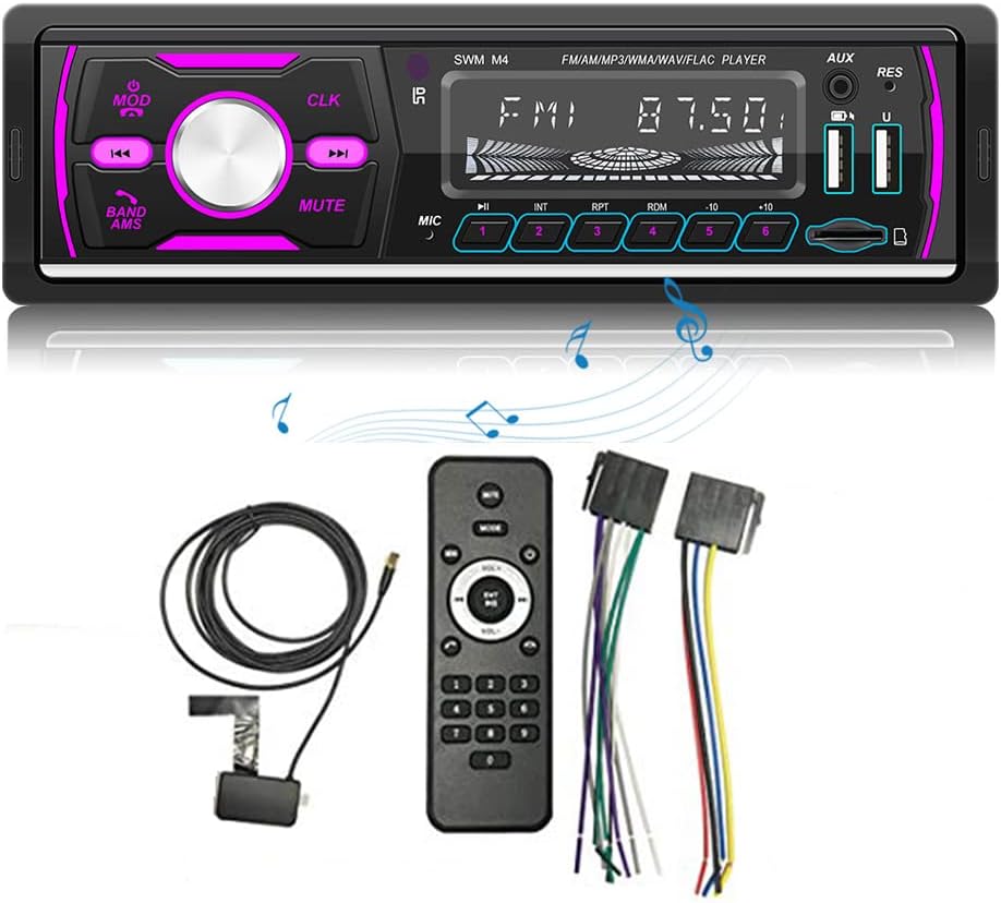 1 Din Car Radio Bluetooth Stereo Car Multimedia MP3 Player USB AUX FM ...