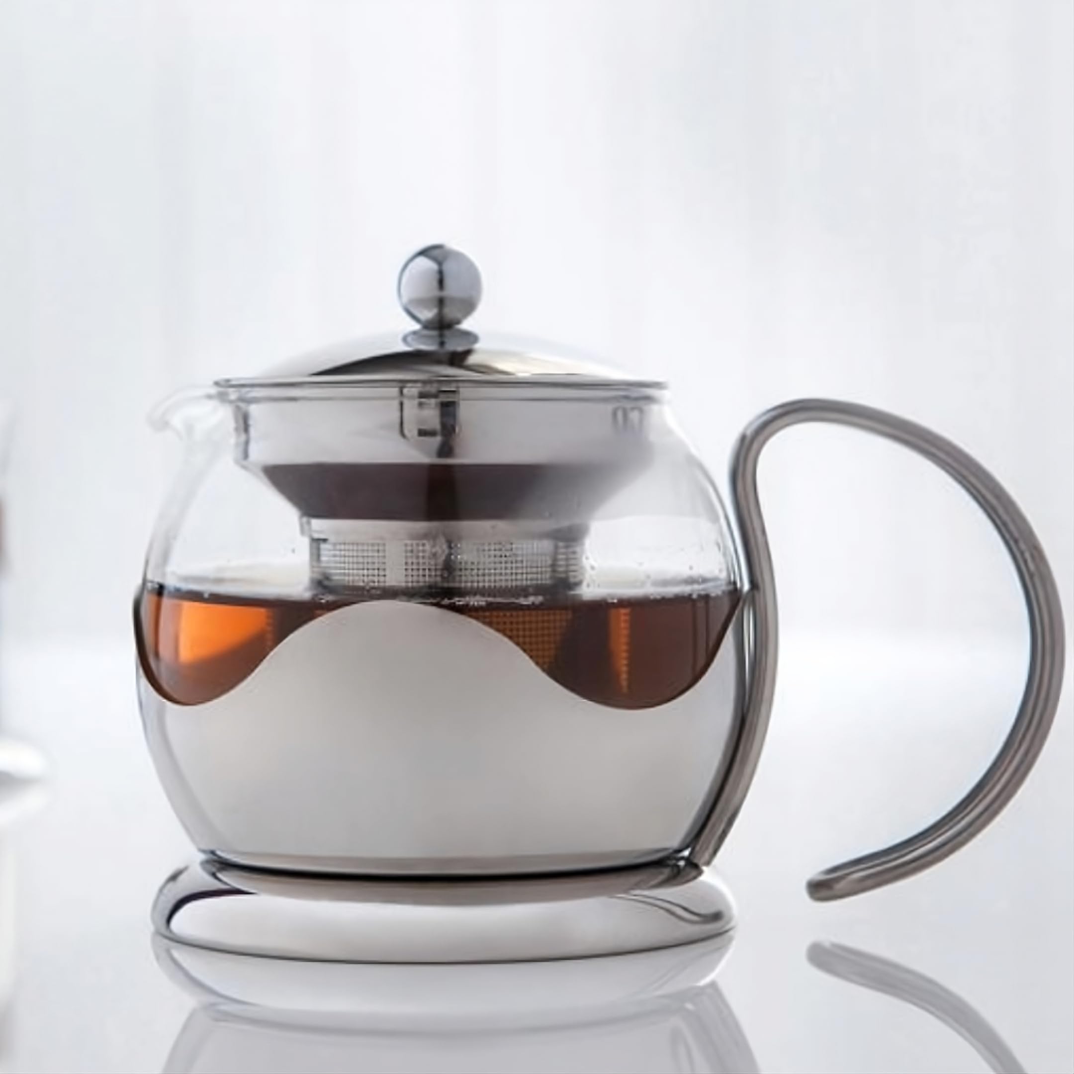 Sabichi 750ml Glass Teapot with Infuser - Stainless Steel Infuser and ...