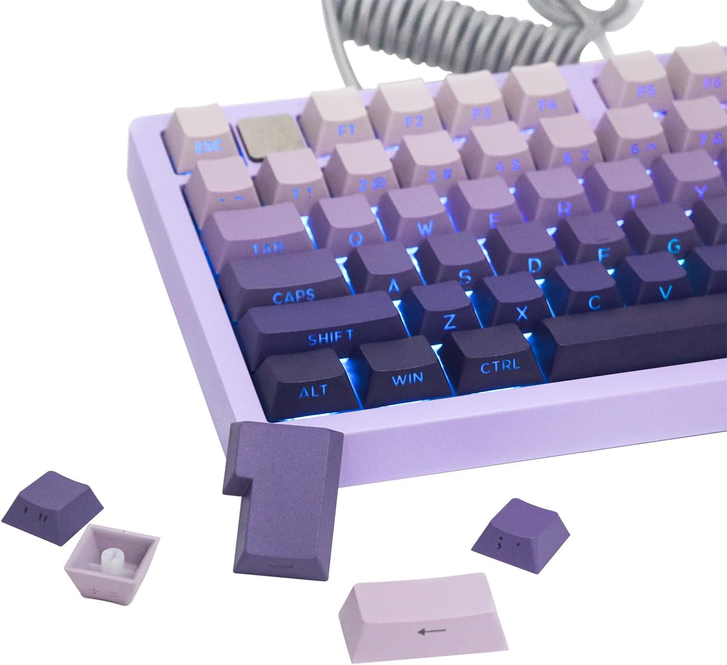 Amazon.co.jp: EPOMAKER Lavender 133 Key Key Cap Set for Gaming Keyboard ...
