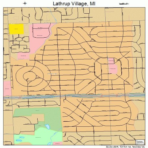 Large Street & Road Map of Lathrup Village, Michigan MI - Printed ...