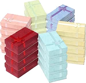 Shengsenfu Jewelry Gift Box, 24 Pcs Small Cardboard Jewelry Boxes with Lids Gift Case Gift Box ...