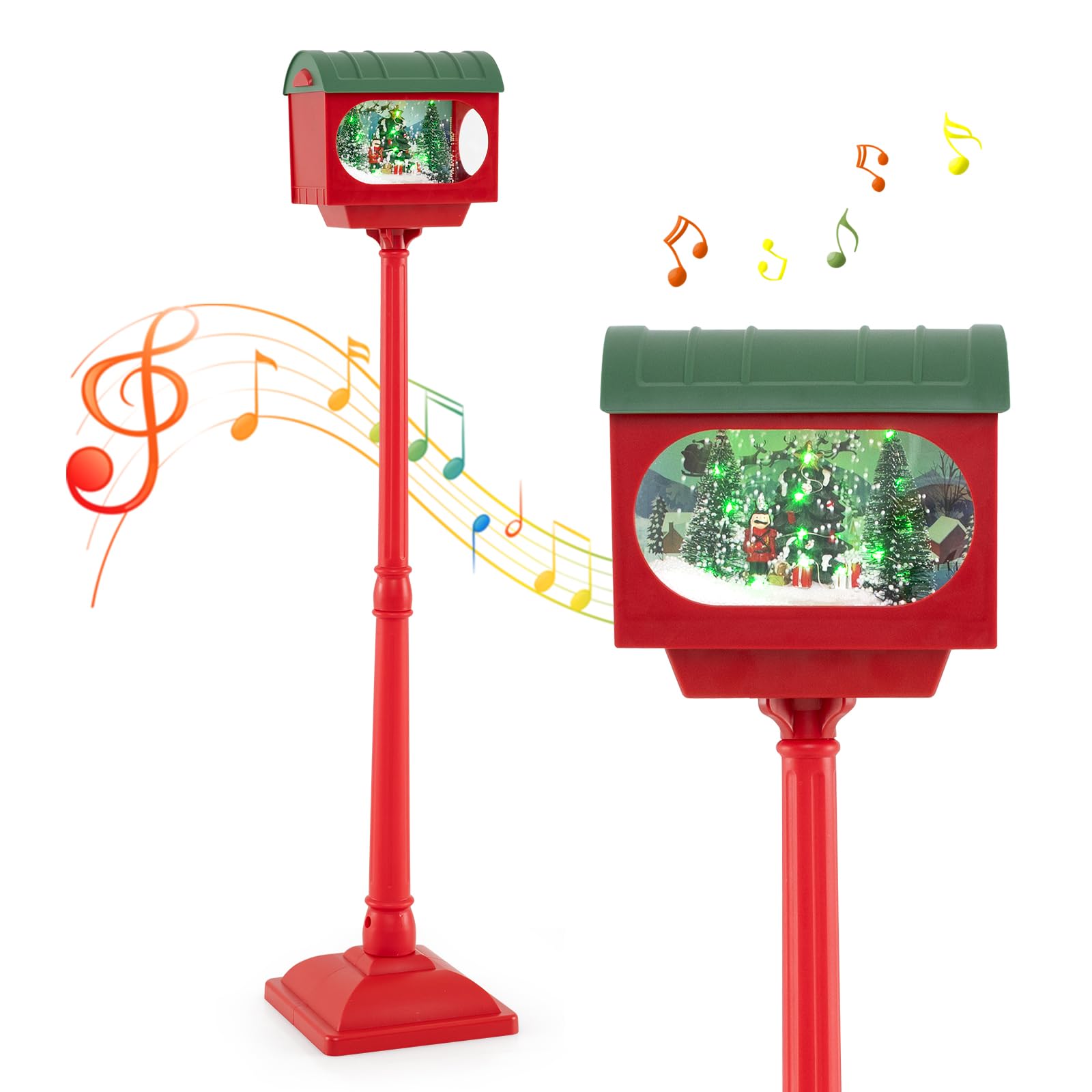 Amazon.com: Goplus 59 Inch Musical Christmas Street Lamp, Festive Lamp ...