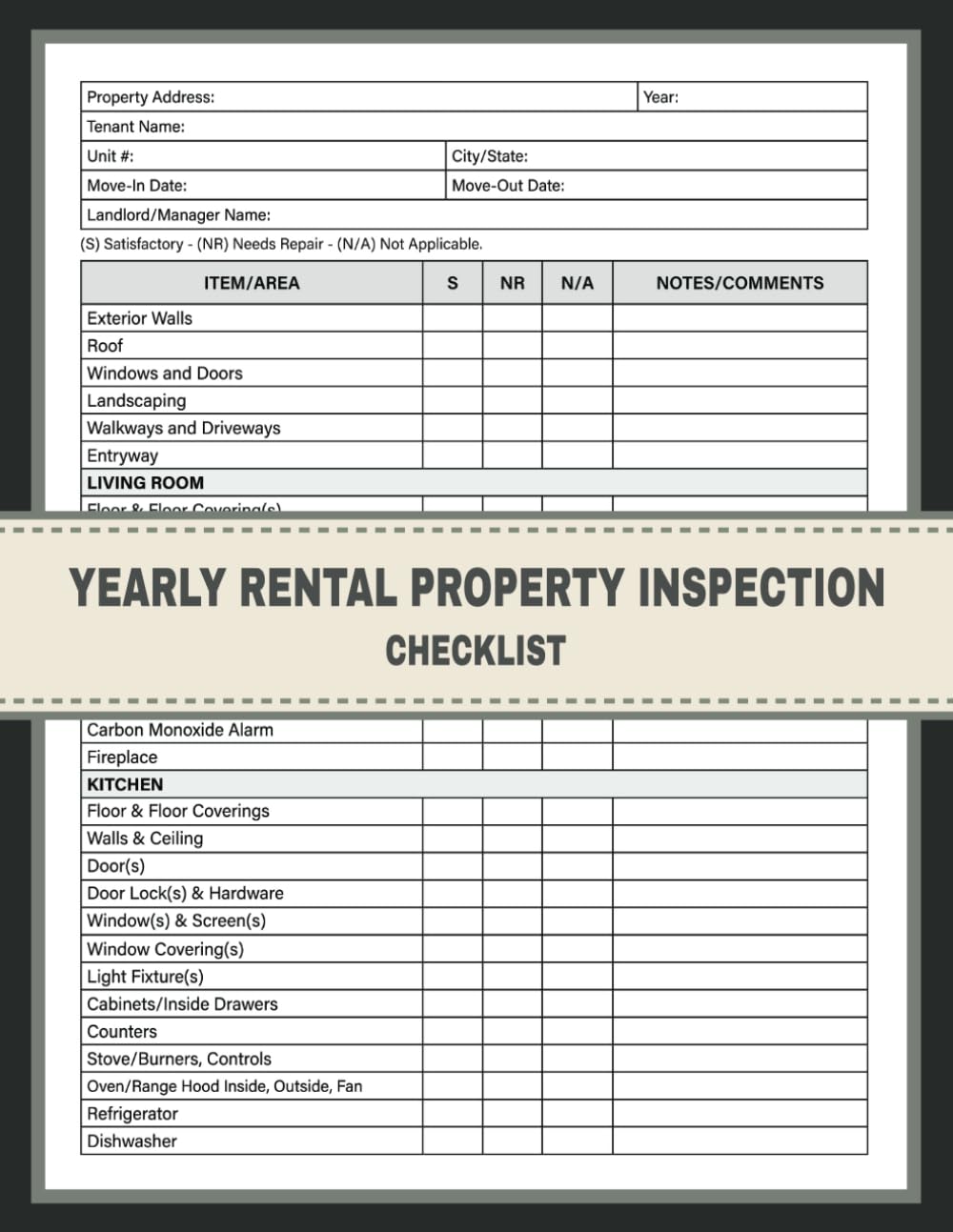 Yearly Rental Property Inspection Checklist: Annual Rental Property ...