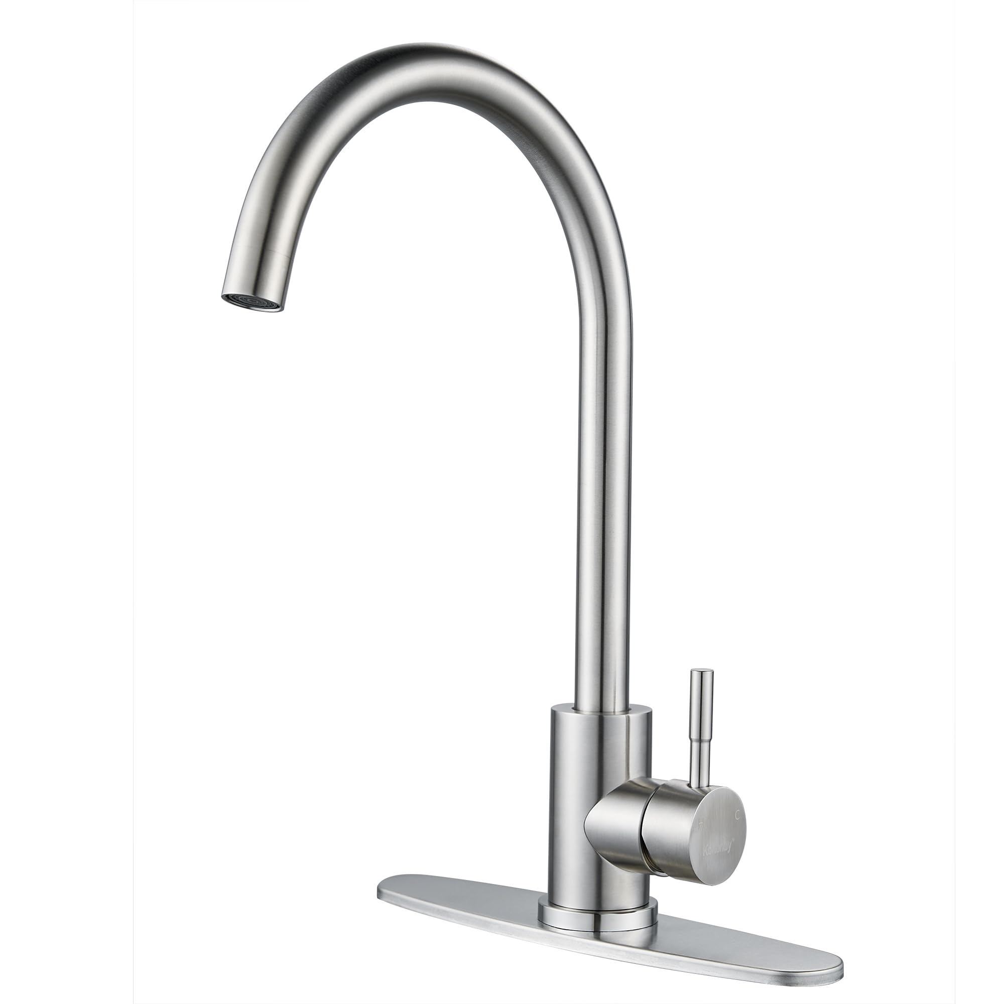 Kohonby Single Handle High Arc Brushed Nickel Kitchen Faucet Stainless ...