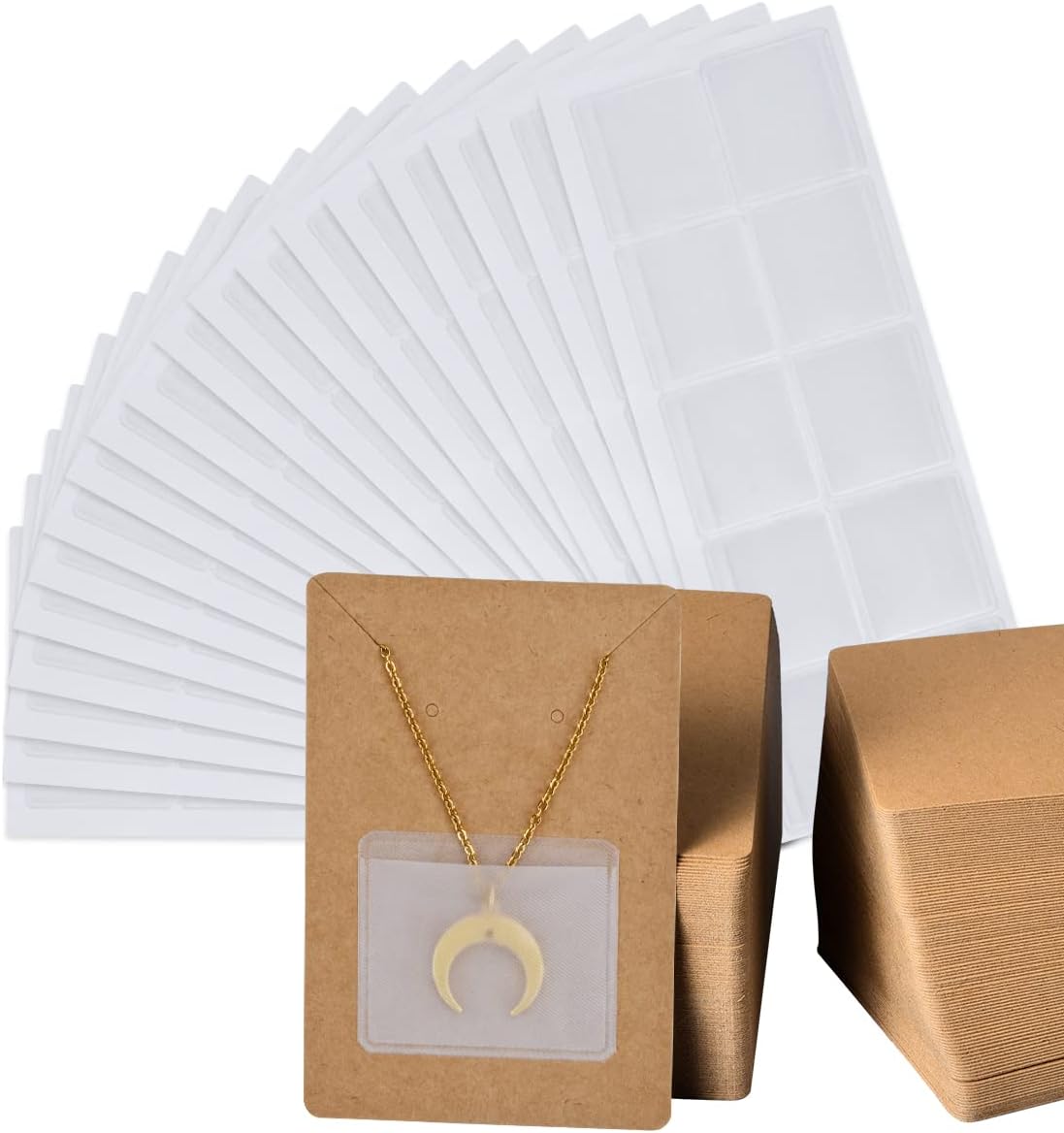 Amazon.com: BUUFAN 400PCS Necklace Display Cards Necklace Chain ...