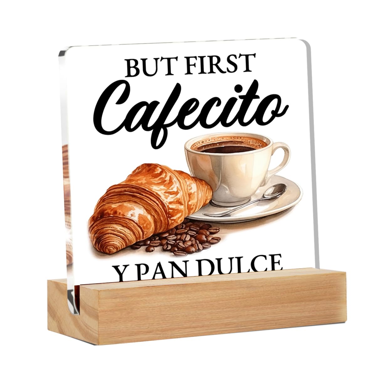 Amazon.com: Home Decor Country But First Cafecito Y Pan Dulce Sign ...