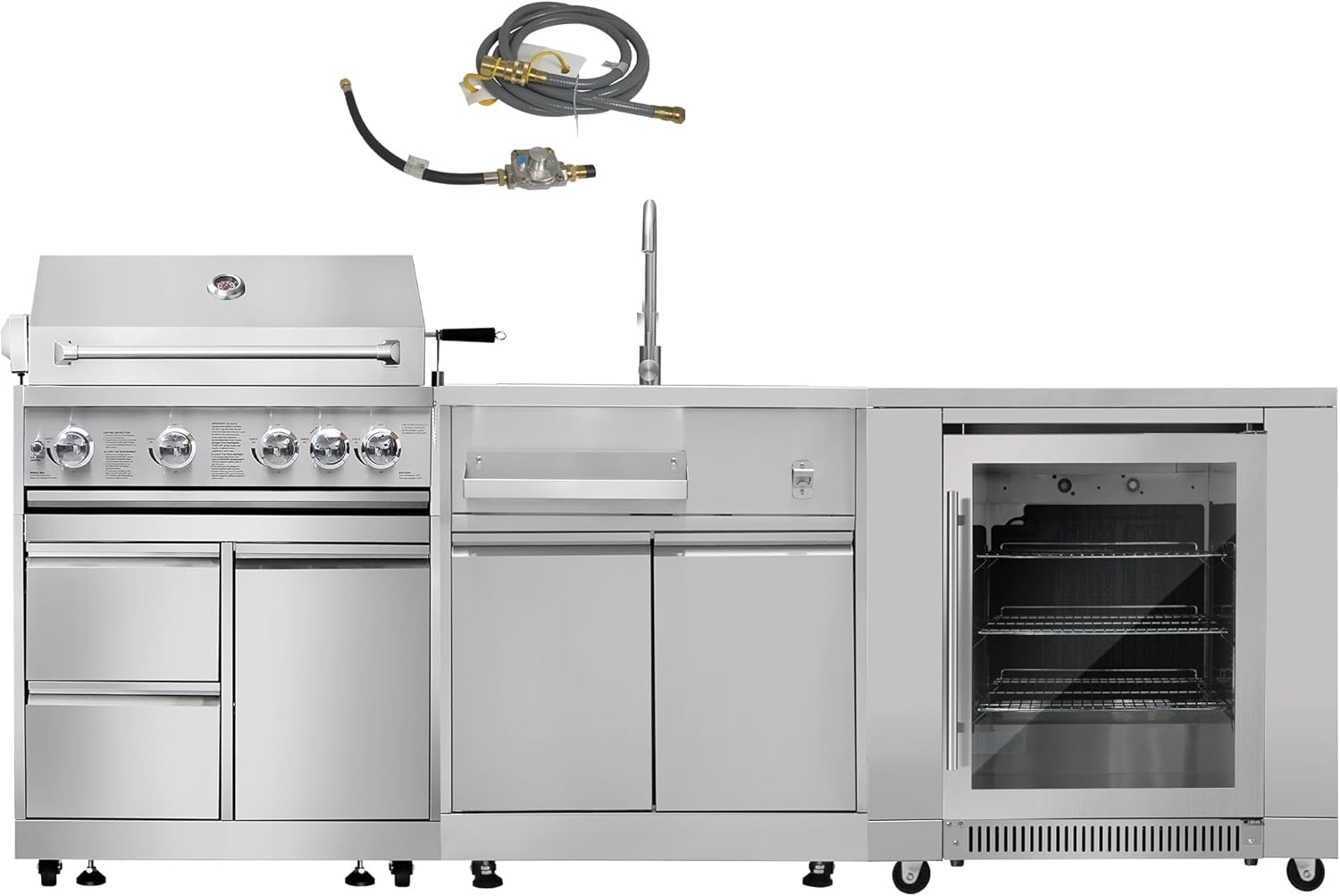 Amazon.com: CT Copper Tailor 5-Piece Outdoor Kitchen Package BBQ Gas ...