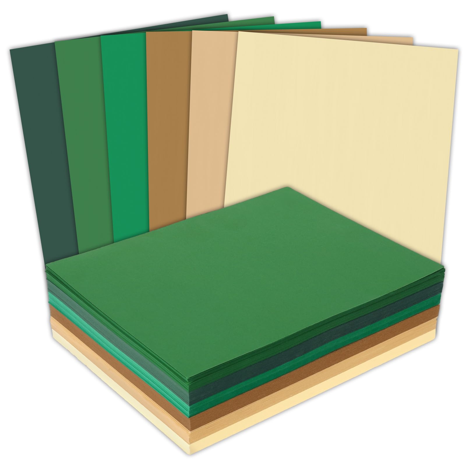 Amazon.com : Whaline 300 Sheet Assorted Green Brown Cardstock 8.5 x 11 ...