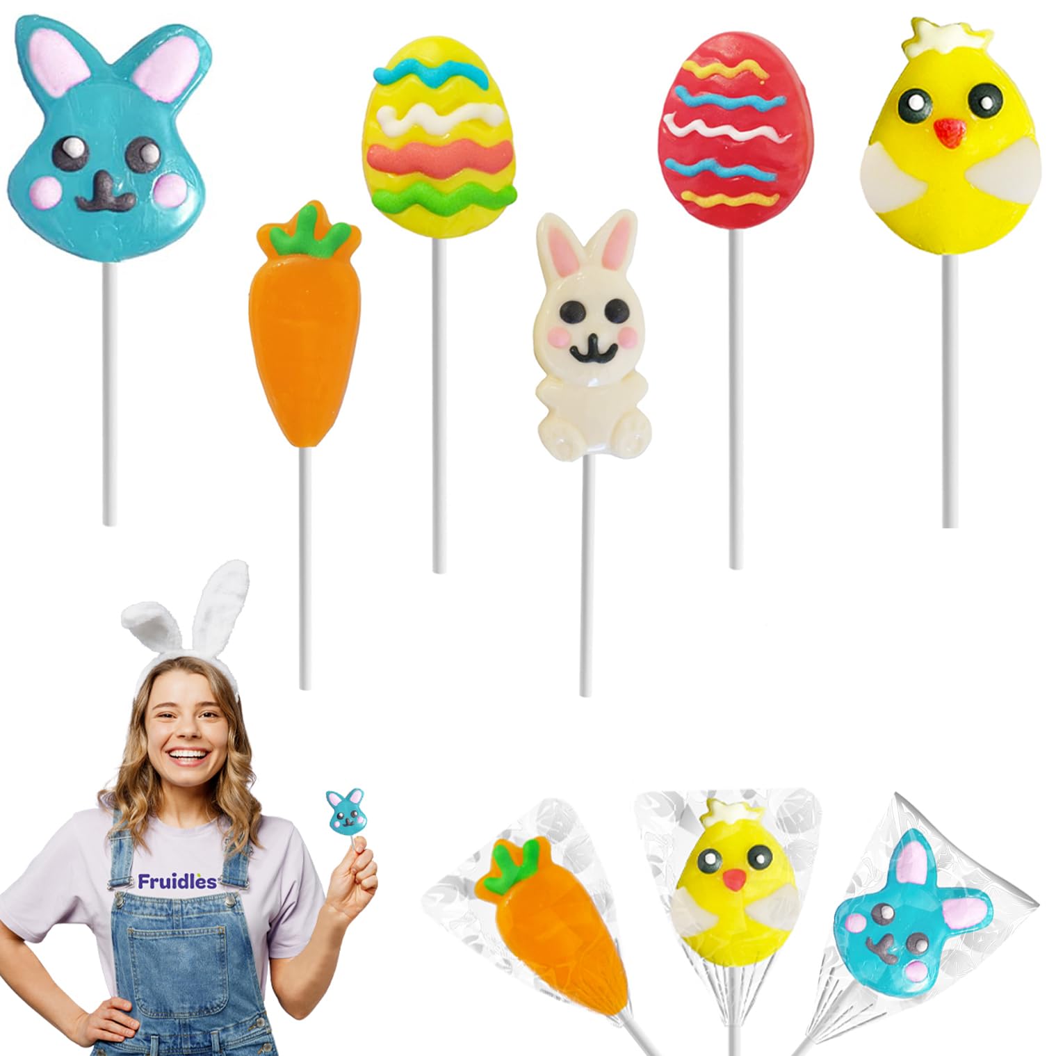 Amazon.com : Fruidles Happy Easter Variety Pack Lollipops Suckers ...