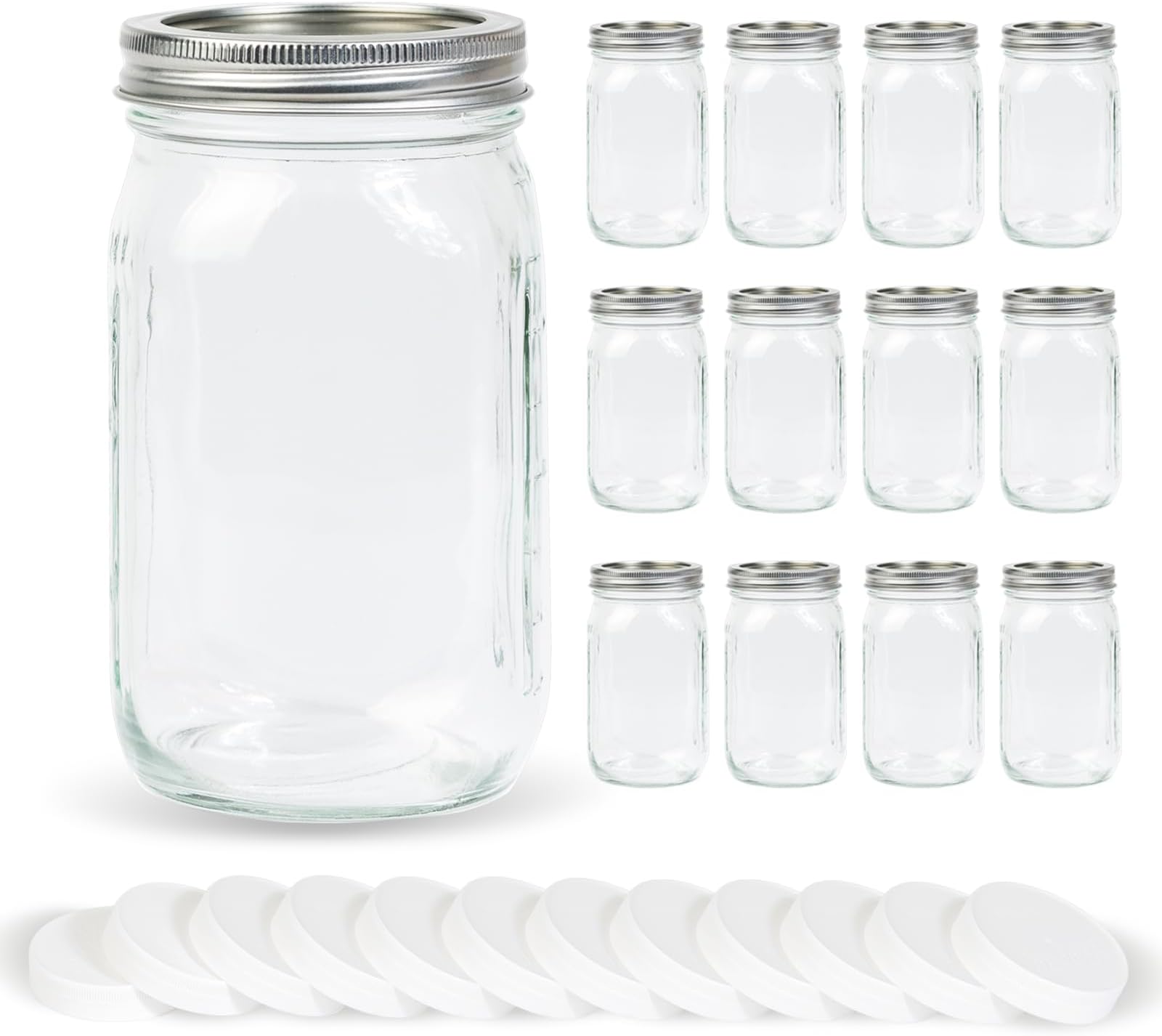Amazon.com: Kerr 12-Count Wide Mouth Pint Glass Mason Jars 16-Ounces ...