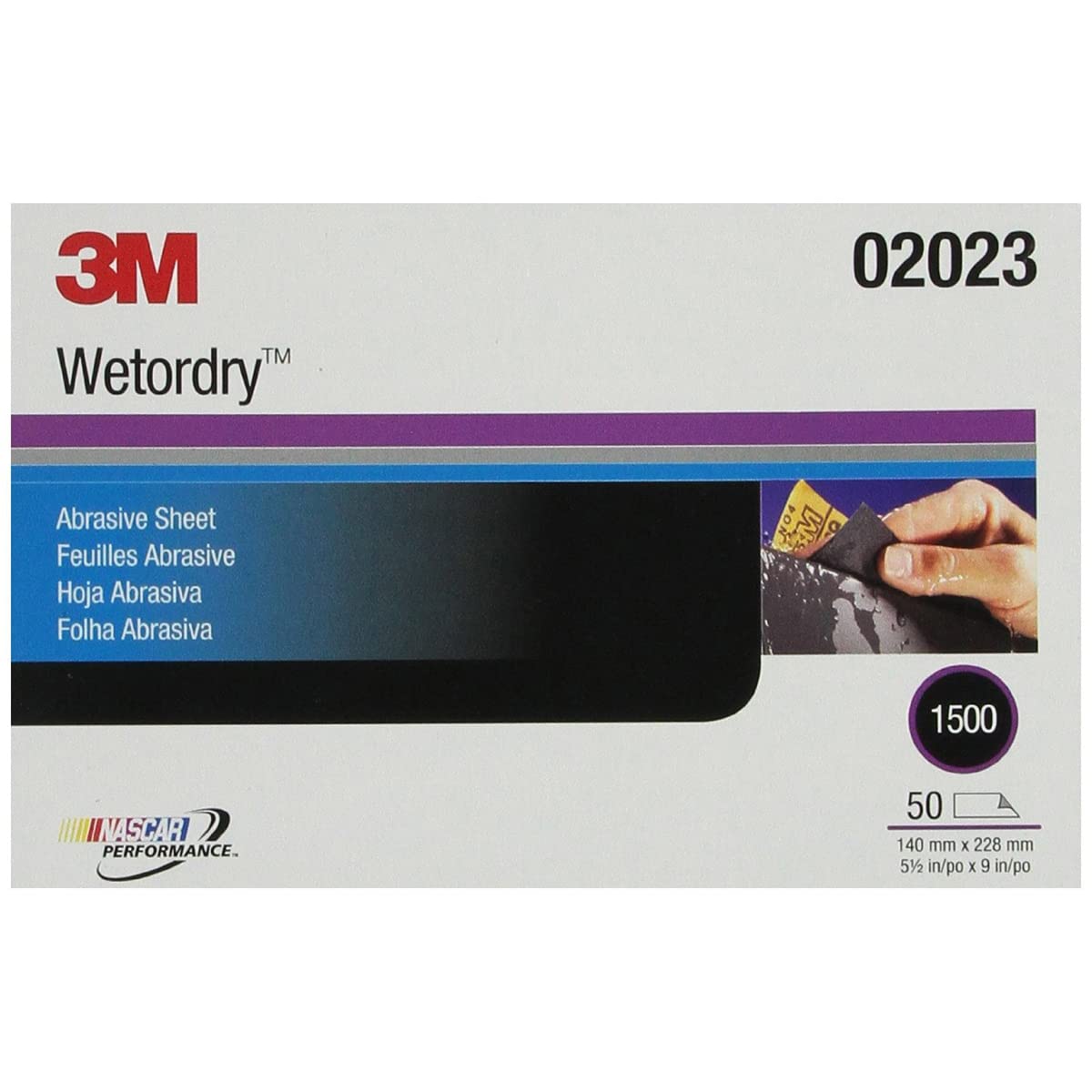 3M Wetordry Abrasive Sheet 401Q, 02023, 1500+ Grit, 5 1/2 in x 9 in, 50 ...
