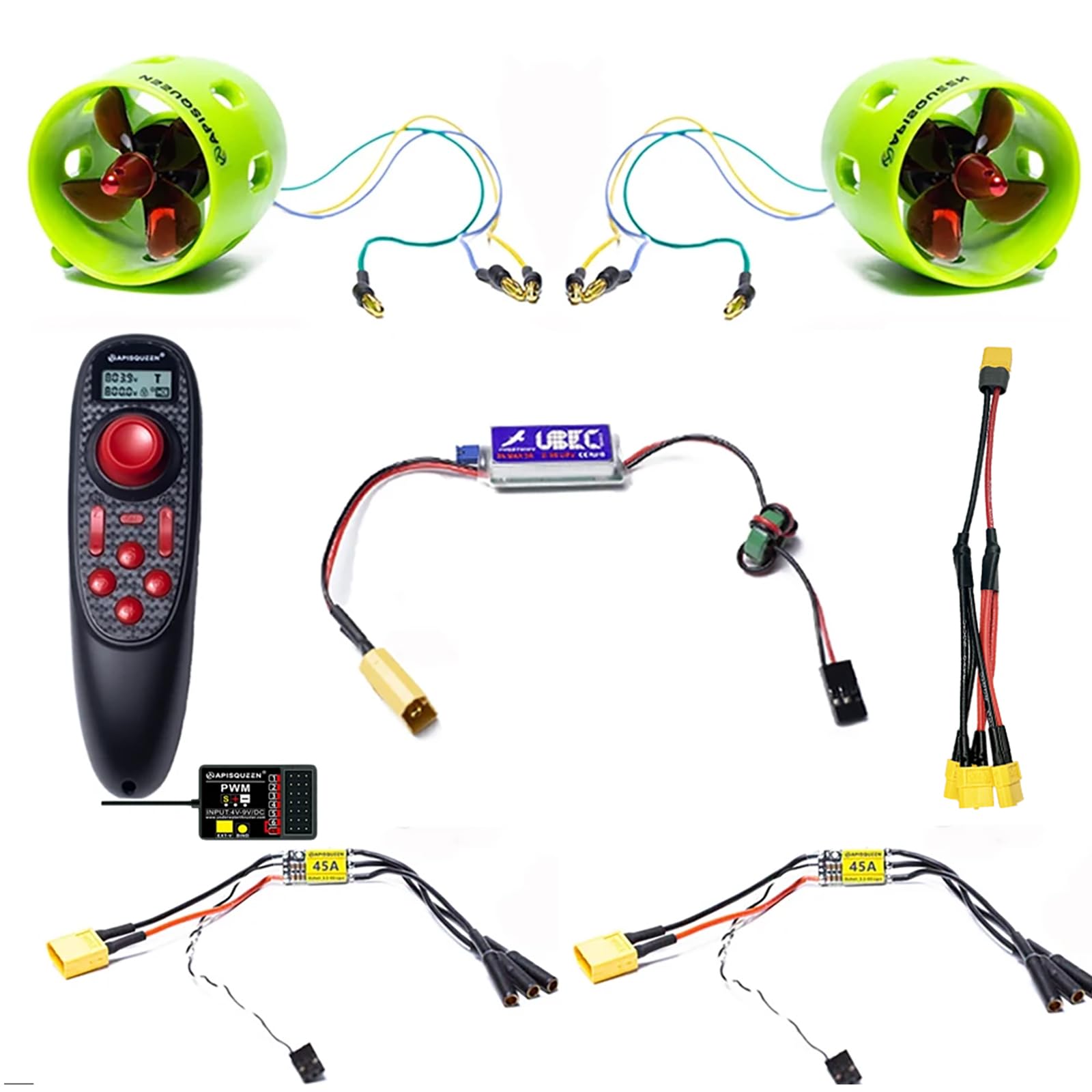 Amazon.com: ApisQueen 12V~16V U01 Set Underwater Thruster,with ESC and ...